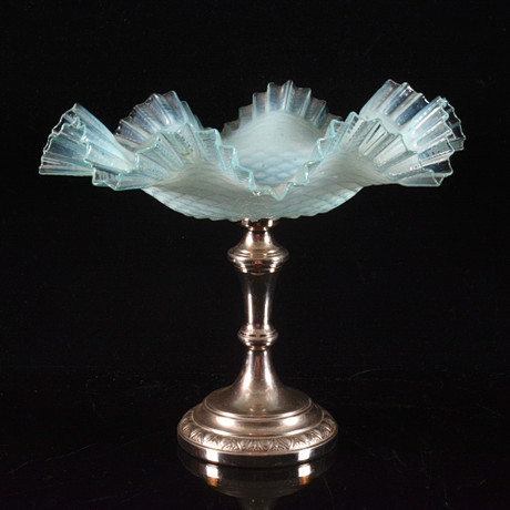 BUSINESS CARD BOWL, glass and metal, 1900s. Miscellaneous ...