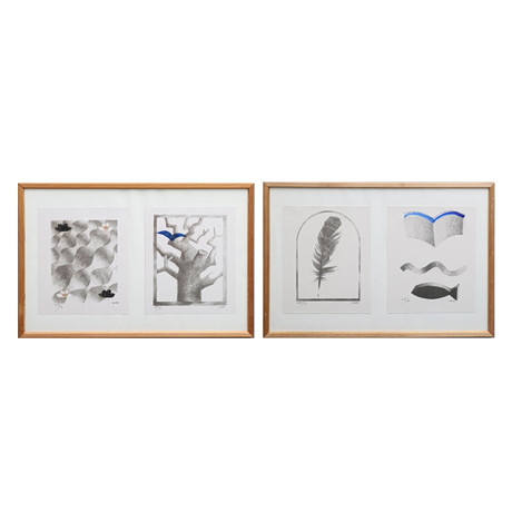 CURT HILLFON. LITHOGRAPHS, FOUR PIECES. Art - Engravings & Prints ...