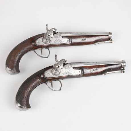 BLOCK PISTOLS, a pair, 1843, Spain. Weapons & Militaria - Guns & Rifles ...