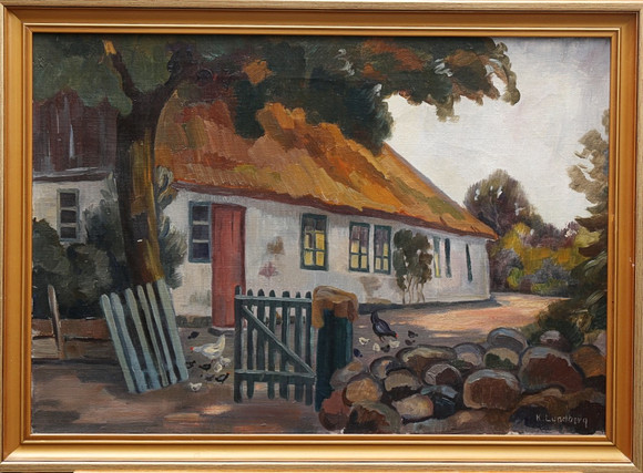 KARL LUNDBORG. Oil on canvas, Farm interior, signed K Lundborg. Art ...