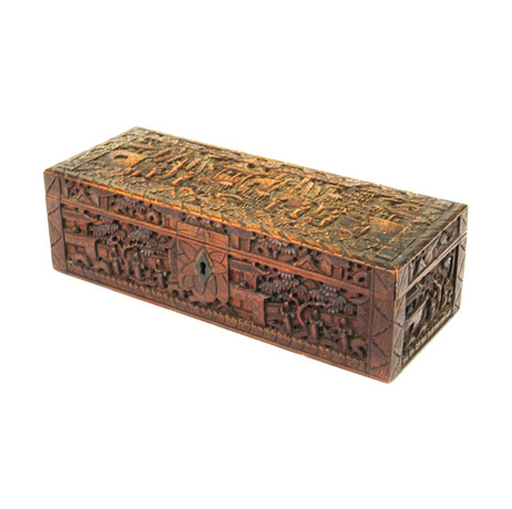 19TH CENTURY CARVED CHINESE WOODEN BOX. Miscellaneous - Miscellaneous ...