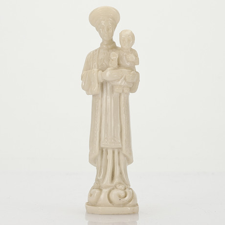 SKULPTUR, alabaster, Madonna med barn, 1900-tal. Konst - Skulptur ...