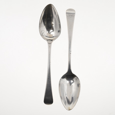 ETT PAR GEORGE III SILVER GAMLA ENGELSKA MÖNSTER SKEDAR. Silver ...