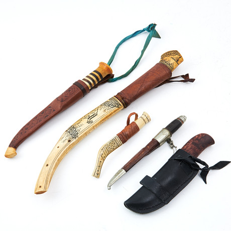 KNIVAR, 5 st., 1900-tal, delvis samiska. Vapen & Militaria - Blankvapen ...