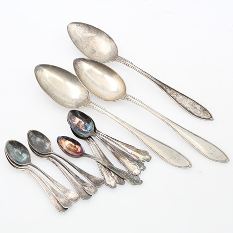 SKEDAR, 15 st, silver, bl.a MGAB, CG. Hallberg, Stockholm, totalvikt ...