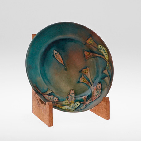 ANTIQUE MOORCROFT FLAMBE PLATE - FISH. Ceramics & Porcelain - European ...
