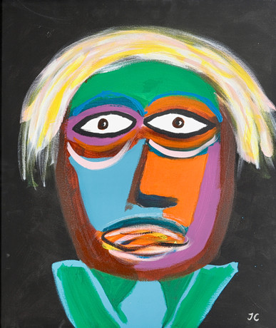 JULIEN CARLOS. Sekatekniikka kankaalle. Taide - Maalaus - Auctionet