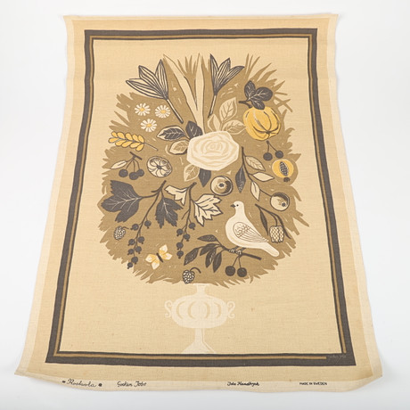 GOCKEN JOBS. Väggbonad, "Rostavla", handtryckt linne, 1900-talets andra ...