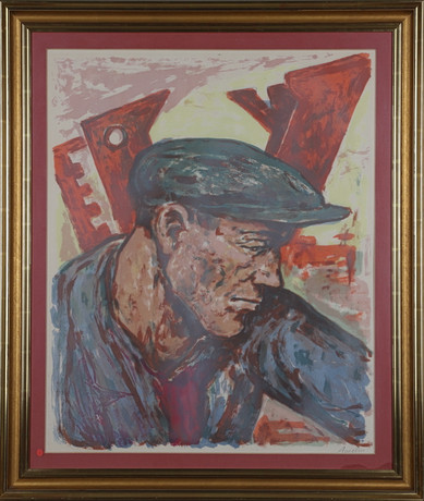 ALBIN AMELIN. färglitografi, signerad. Konst - Grafik - Auctionet