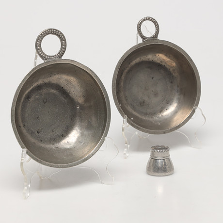 PEWTER OBJECTS, 2 cups, 1 armold box. Silver & Metals - Pewter, Brass ...