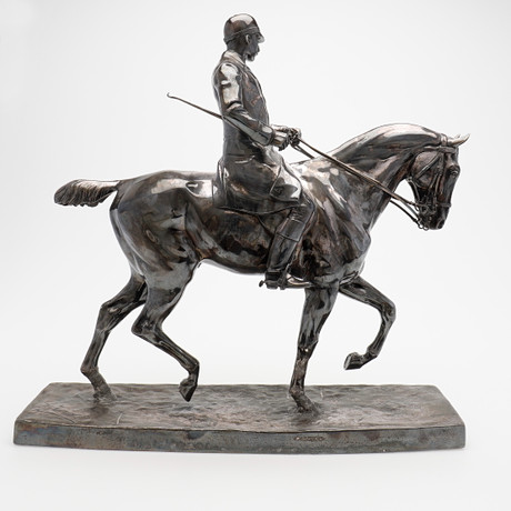 WILHELM ZWICK, (1839-1916) efter, ridande jockey, Kayserzinn ...