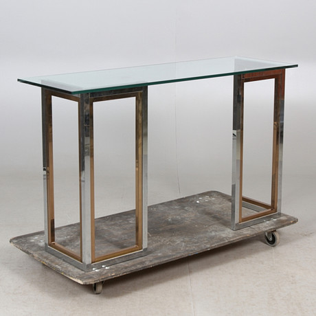 TABLE, glass, metal, Englesson. End of the 20th century. Furniture ...