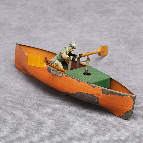 ROWING BOAT, tin, clockwork, 1920s. Toys - Toys - Auctionet