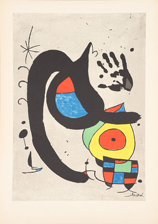 JOAN MIRÓ. Färglitografi, signerad i trycket, numrerad 305/1000. Konst ...