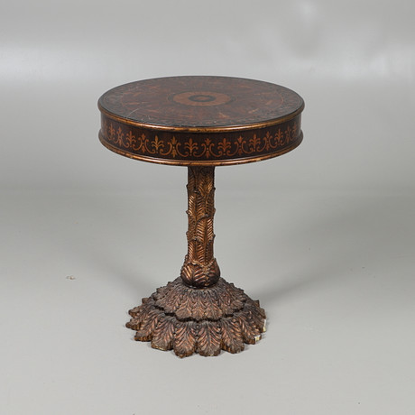 A CIRCULAR OCCASIONAL TABLE ON A LEAF EFFECT BASE/COLLUM. Furniture ...