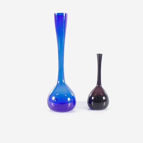 ARTHUR PERCY. Vases, 2 pieces, glass. Glass - Art glass - Auctionet