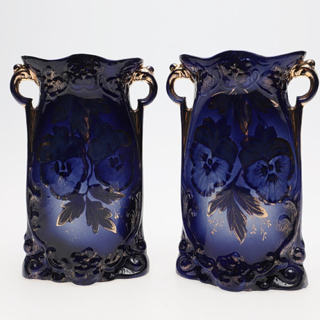 VASES, a pair, porcelain, Lancaster & Sons, Hanley. England. Ceramics ...