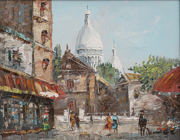 * DAVID, LATE 20TH CENTURY. A CITY SCENE. Art - Paintings - Auctionet