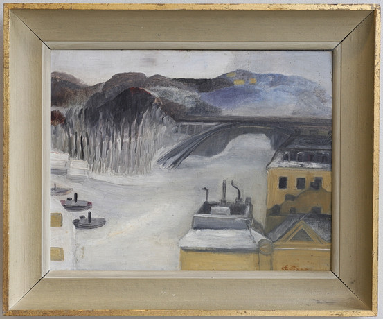 ANNA BERG (1875-1950). "Vesterbron", oil on Board, signed. Art ...