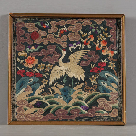 RANK BADGE, silk, so-called Buzi, China, 18/1900s. Asiatica - Auctionet