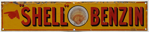 EMALJSKYLT, Shell Benzin, Frankrike, 1900-tal. Övrigt - Övrigt - Auctionet