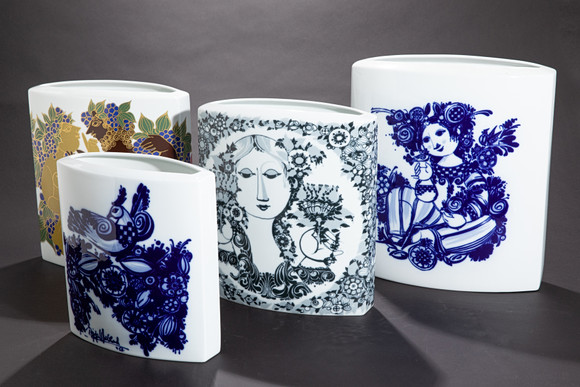 ELSA FISCHER TREYDEN. ROSENTHAL. 4 vases Alain de Foll/ Bjoern Wiinblad ...