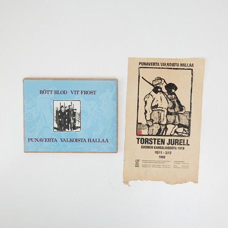 TORSTEN JURELL (född 1951), "Rött blod Vit frost", träsnitt om ...