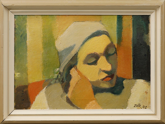 GUNNAR ZILO. porträtt, olja på duk, signerad och daterad -42. Konst ...