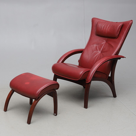 ARMCHAIR WITH FOOTSTALL, "Delta", Brunstad Fabrikker Ab, Norway, 19 ...