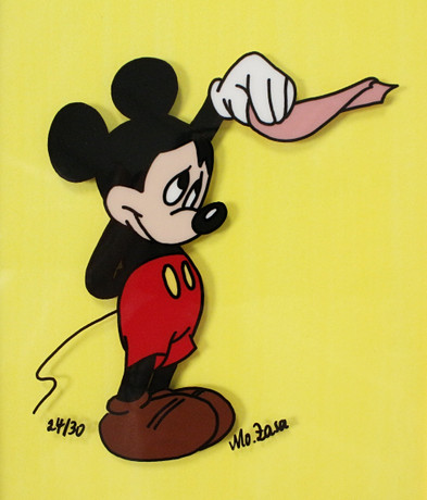 MO ZASA 'Musse Pigg, 'Ed. 24/30, färglitografi på cel, signerad. Konst ...