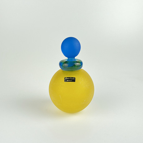 FRANCO MORETTI. Bottle with stopper, "Scavo", glass, Murano, signed ...