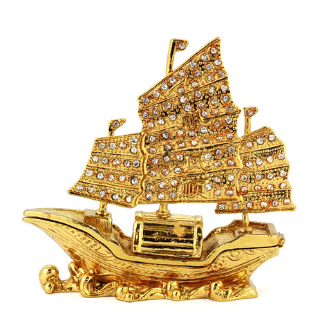 SAILING SHIP TRINKET BOX. Ceramics & Porcelain - European - Auctionet