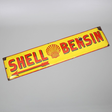 EMALJSKYLT, Shell bensin, 1900-tal. Övrigt - Övrigt - Auctionet