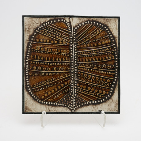 LISA LARSON. Wall relief, stoneware, "Blad" from the "Unique" series ...