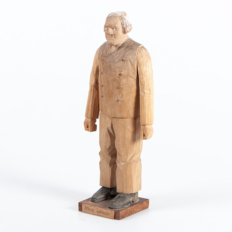 AXEL ERICSON VÄSTERVIK (1890-1970). Snidad träfigur "Pälle Näver ...