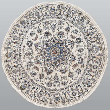 MATTA, persisk, Nain, part silk. Diameter ca 200. Mattor & Textil ...