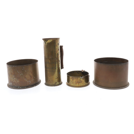 TWO FIRST WORLD WAR BRASS SHELL CASES, DATED 1916. Silver & Metals ...