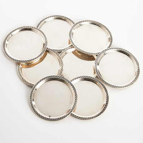 COASTERS, 8 st, silver. Silver & Metall - Silver - Auctionet