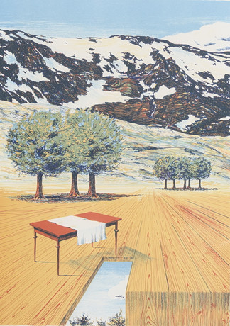 SUNE RUDNERT. Färglitografi, lanskapskomposition, signerad, numrerad ...