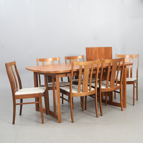 DINING ROOM GROUP, teak, Hugo Troed, Boston, 9 pieces. Furniture ...