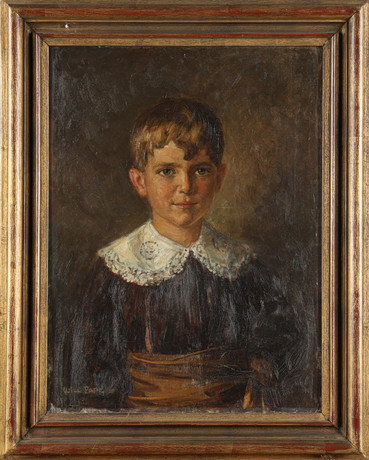 WILLIAM PAPE (1859-1920). Porträtt av pojke, olja på duk, omkring 1900 ...