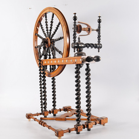 SPINNING ROCK, birch with bone inlays, Baroque, 16/18th century ...