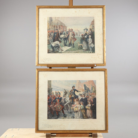 WILLIAM PAPE (1859-1920). Grafiska blad, 2 stycken. Konst - Grafik ...
