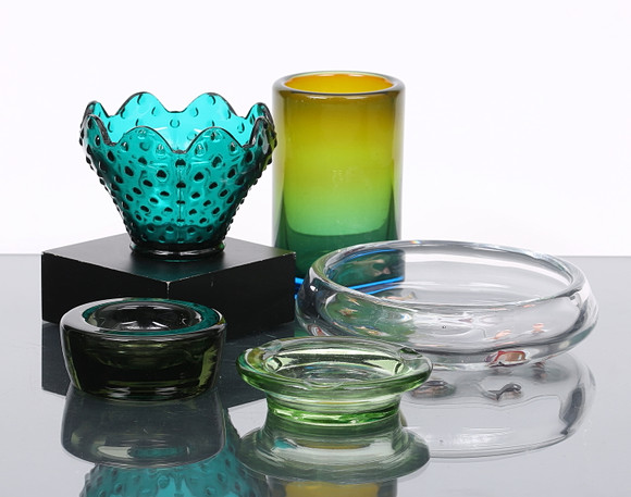 GLASS OBJECTS, 5 pcs, incl. a Cost. Glass - Other - Auctionet
