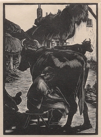 CLARE MARIE VERONICA LEIGHTON (1898-1989). MJÖLKNING. Konst - Grafik ...