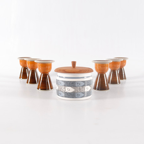 JAM JAR AND EGG CUPS, 7 parts, Rörstrand. Ceramics & Porcelain ...