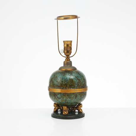 BORDSLAMPA, art deco, 1900-talets första hälft, kulformad stomme ...