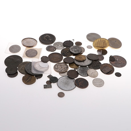 A COLLECTION OF MIXED WORLD COINS AND MEDALS. Coins, Medals & Stamps ...