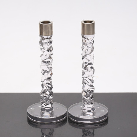 LJUSSTAKAR, ett par, "Carat", Orrefors. Belysning & Lampor - Ljusstakar ...