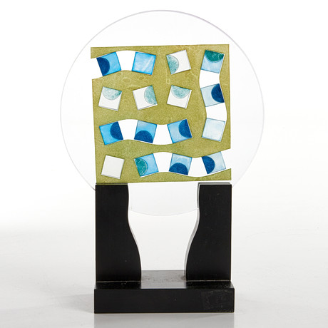 KRISTIN RAPP (FÖDD 1959). Objekt, blästrat, slipat och färgat planglas ...